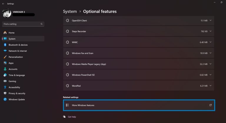 Open Windows Features in Windows 11 - Different ways