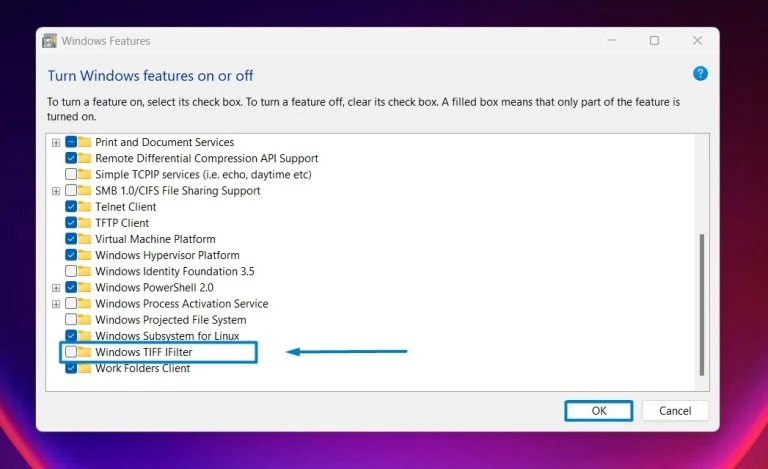 Enable TIFF IFilter in Windows 11 - Winsides.com