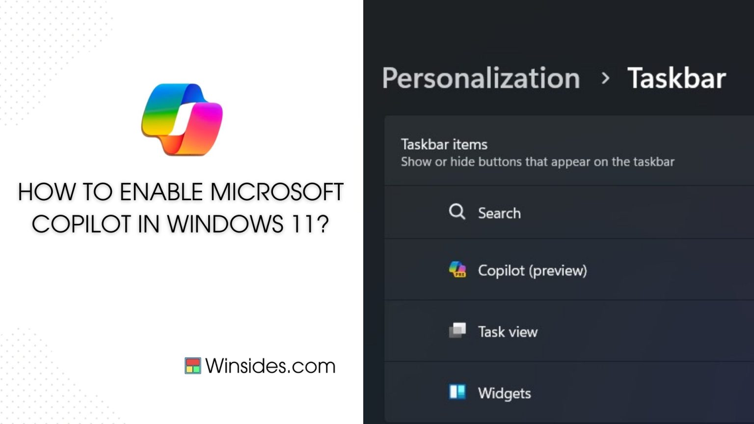 Instantly Remove Copilot from Taskbar without Disabling it! - Winsides.com