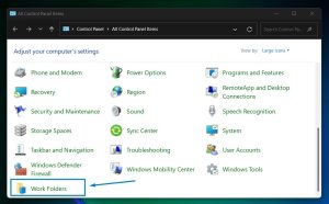 How to Enable Work Folders Client in Windows 11