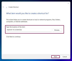 Create Screen Recorder Shortcut for Windows 11