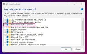 Enable IIS 6 Metabase and IIS Configuration Compatibility in Windows 11