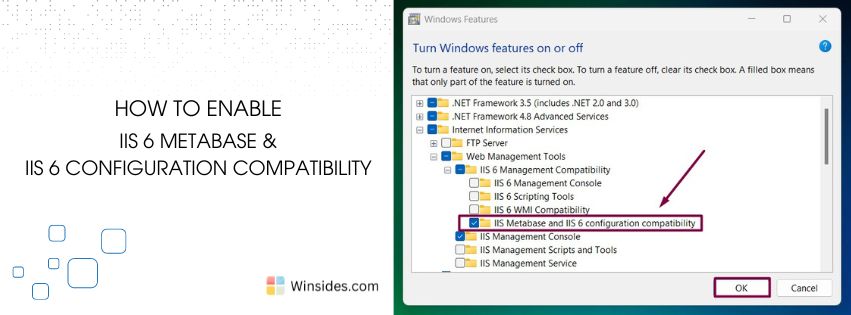 Enable IIS 6 Metabase and IIS Configuration Compatibility in Windows 11
