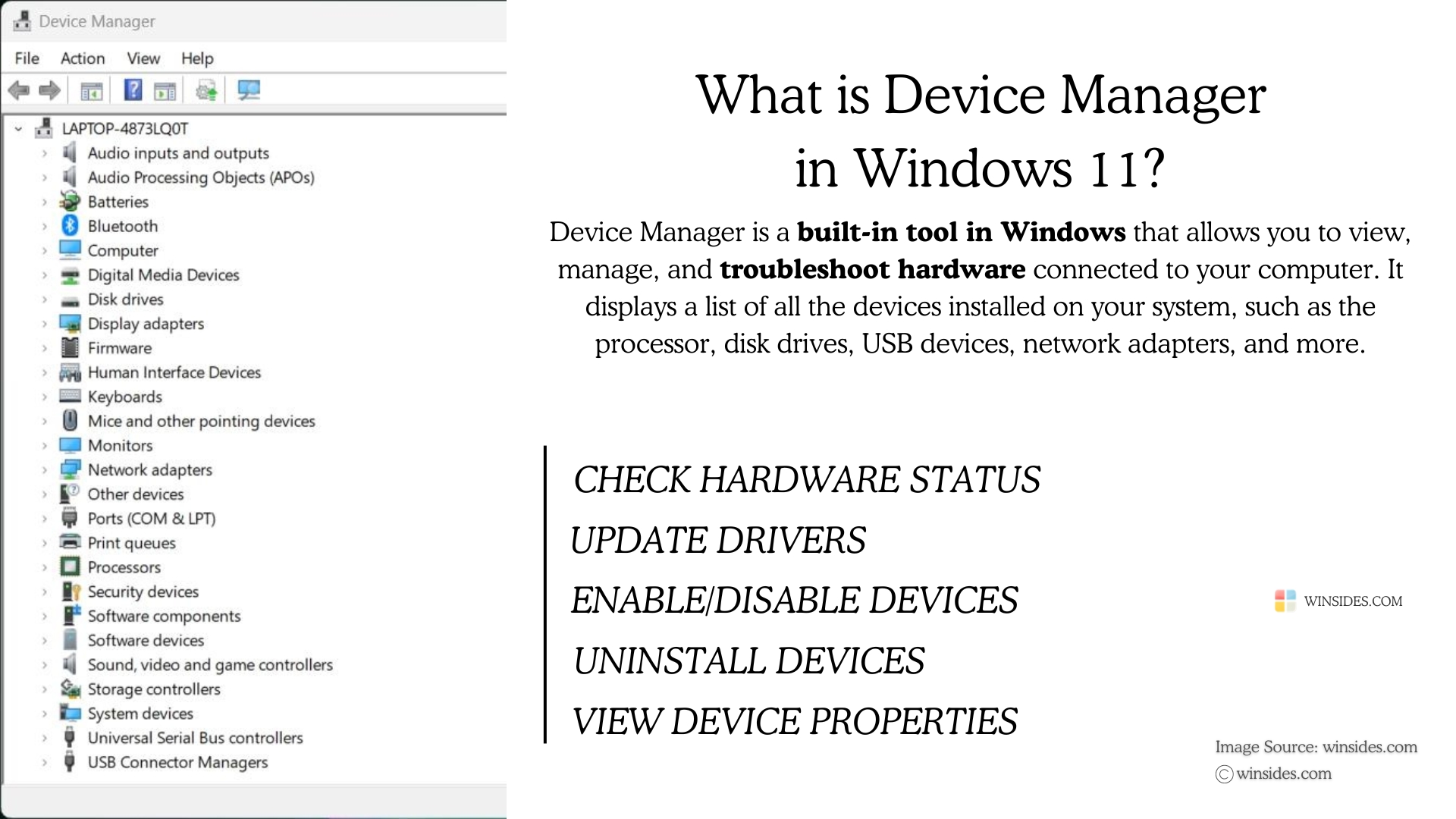 Create Device Manager Shortcut in Windows 11 - Winsides.com