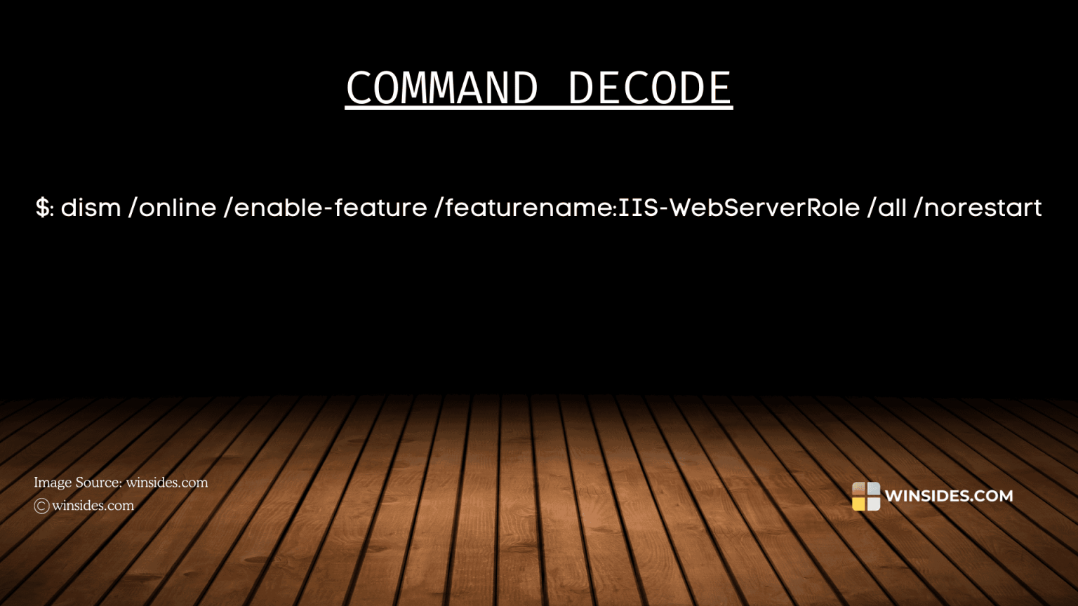 Enable Internet Information Services using Command Prompt