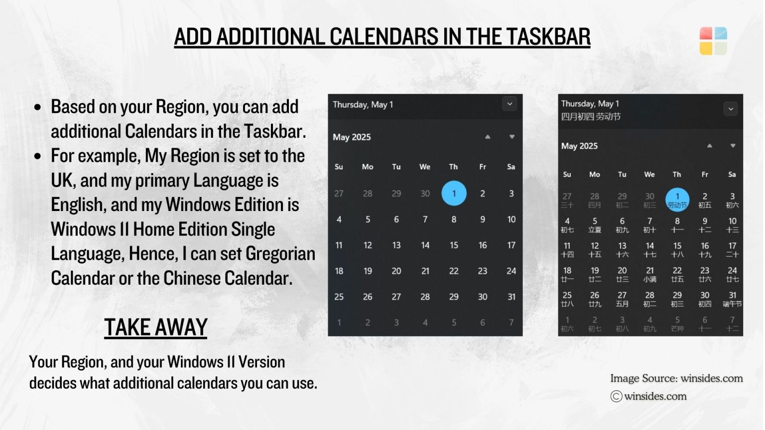 Show Additional Calendars in the Taskbar on Windows 11 - Winsides.com
